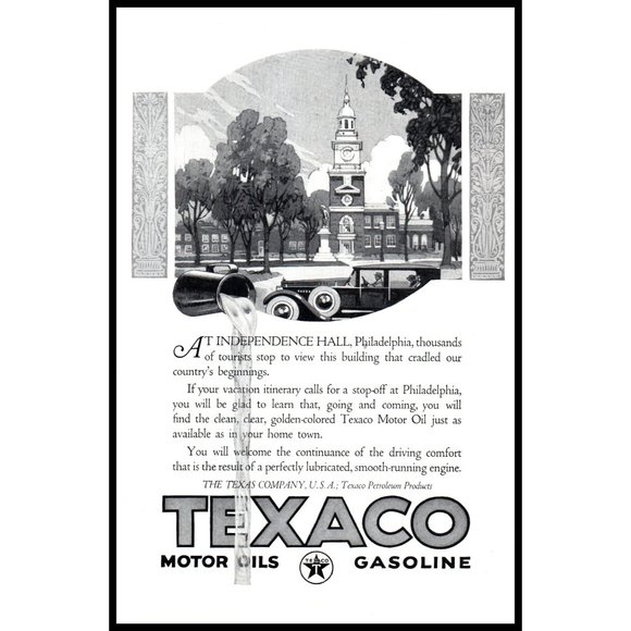 Texaco | Art | 924 Texaco Motor Oil Gasoline Vintage Print Ad ...
